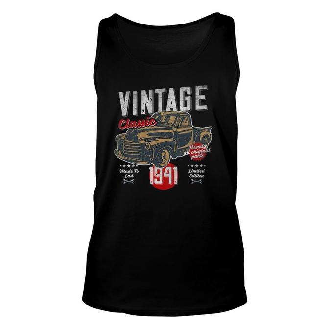 Vintage Born 1941 80Th Birthday 1950S Classic Car 80Th Birthday Tank ...