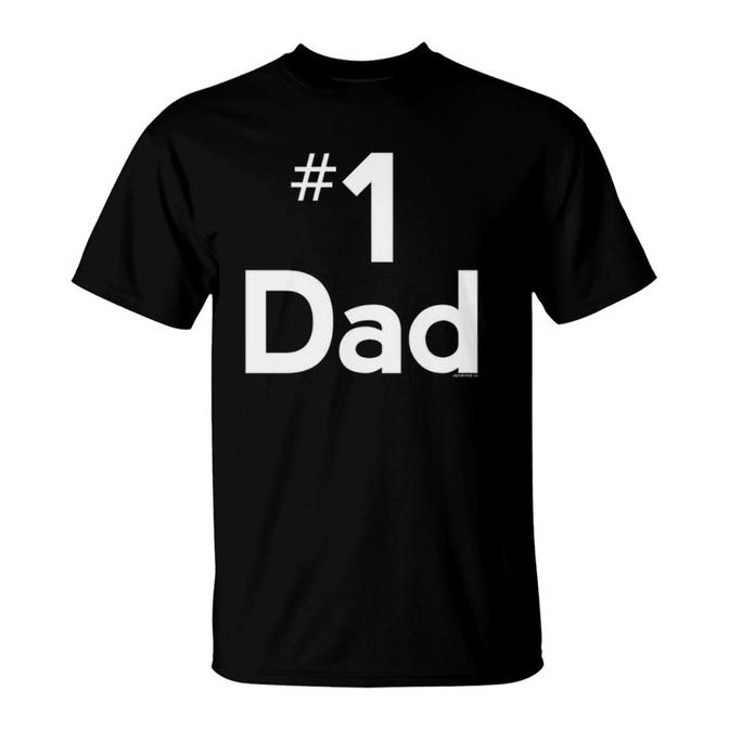 1 Dad Best Dad Fathers Day Number One Dad T-Shirt | Mazezy