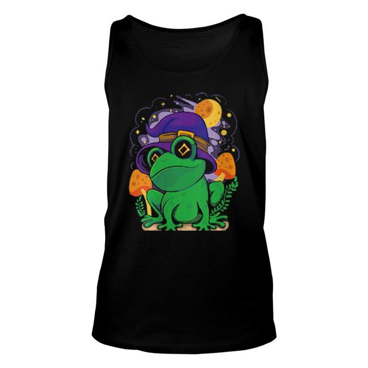Womens Cottagecore Aesthetic Goblincore Frog Wizard Hat Mushroom Tank ...