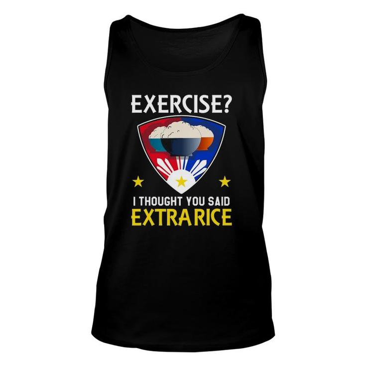 Filipino Food Extra Rice Exercise Philippine Funny Pinoy T-Shirt | Mazezy