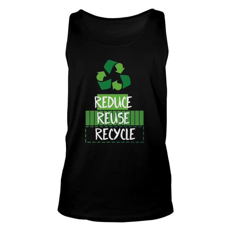 Reduce, Reuse, Recycle Environmental Care Design Unisex Tank Top | Mazezy