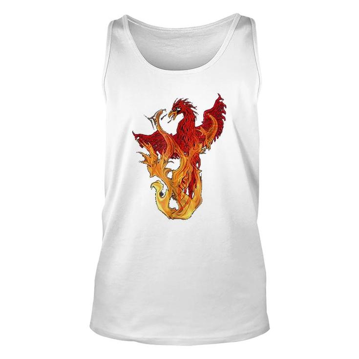 Phoenix Rising Fire Unisex Tank Top | Mazezy