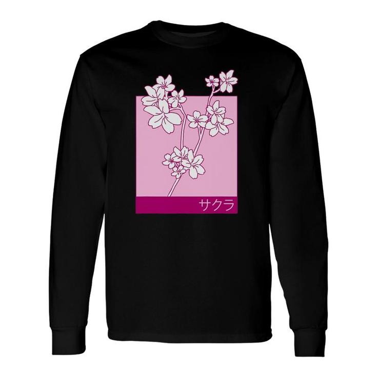Cherry Blossom Katakana Japanese Art Sakura Aesthetic Unisex Long Sleeve | Mazezy