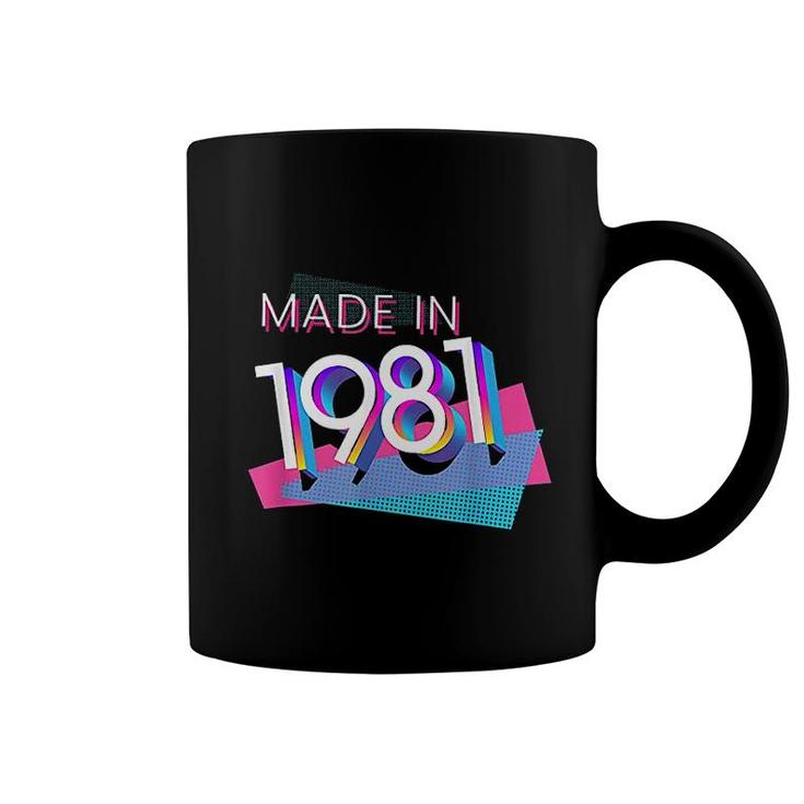 Made In 1981 Retro 80s Style Birthday Year Custom Coffee Mug | Seseable