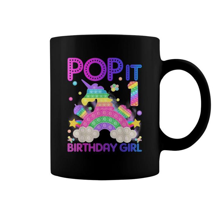 1St Birthday Unicorn Fidget Pop It Birthday Girl Kids Coffee Mug | Seseable