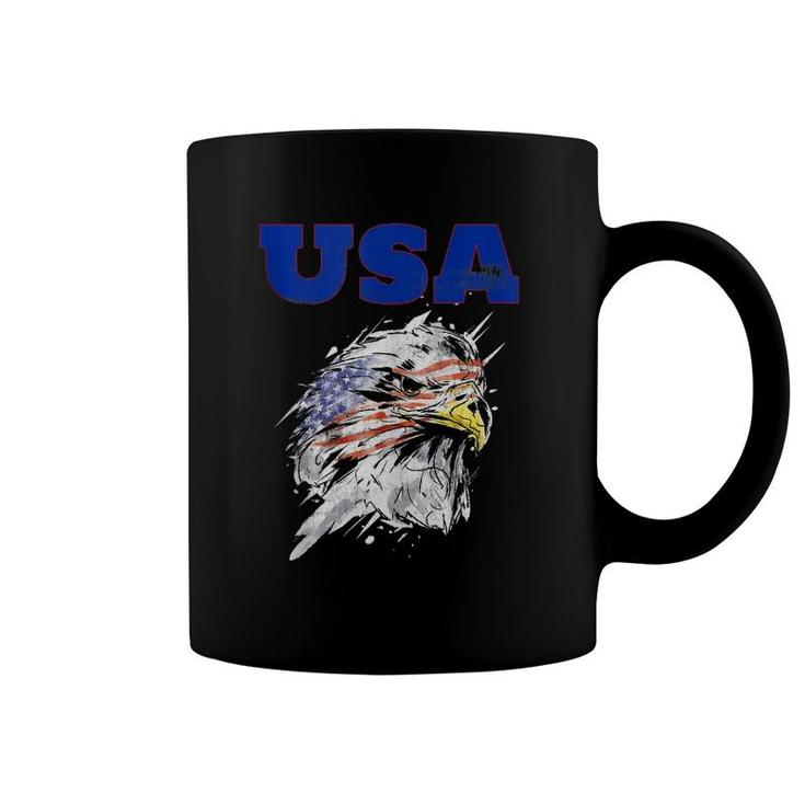 American Bald Eagle Usa Patriotic Us Flag National Bird Gift Coffee Mug ...