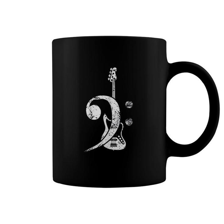 Bass Clef Bass Guitar Coffee Mug | Mazezy