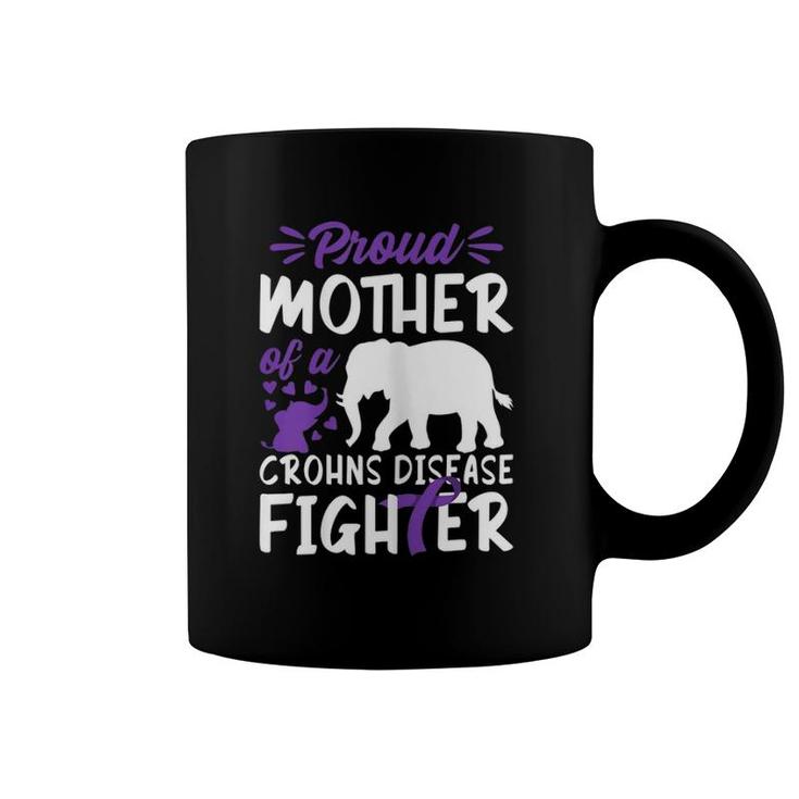 Brave I Mother I Crohn's Ibd Awareness Ribbon & Elephant Coffee Mug ...
