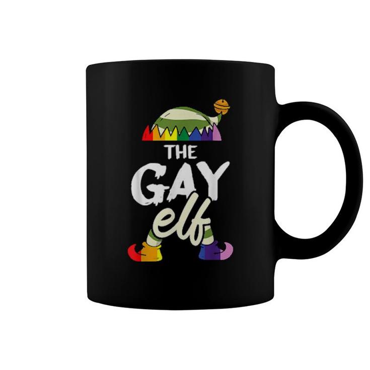 Christmas Gay Elf Lgbt Pride Rainbow Flag Cool Pajama Coffee Mug | Mazezy