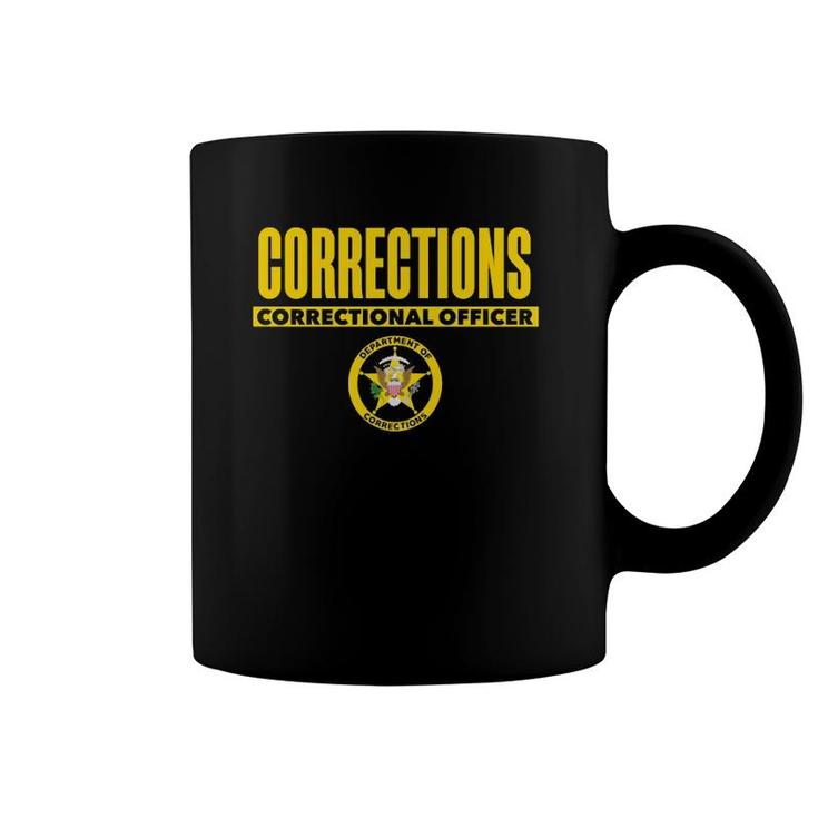 Correctional Prison Officer Thin Gray Line Flag Coffee Mug | Mazezy