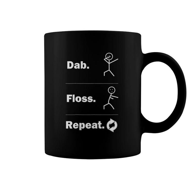 Dabbing- Dab Floss Repeat Dance Stick Figure Coffee Mug | Mazezy