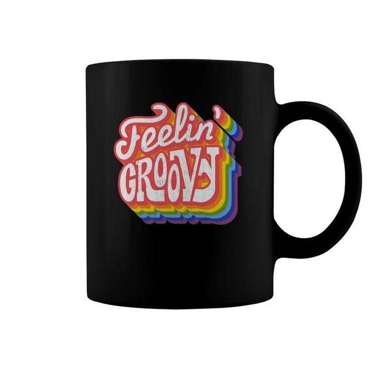 Disco Rainbow Feelin' Groovy 70S Retro Coffee Mug | Mazezy
