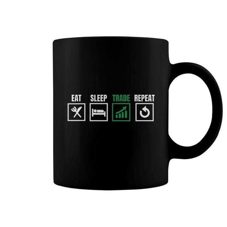 Eat Sleep Trade Repeat Coffee Mug | Mazezy