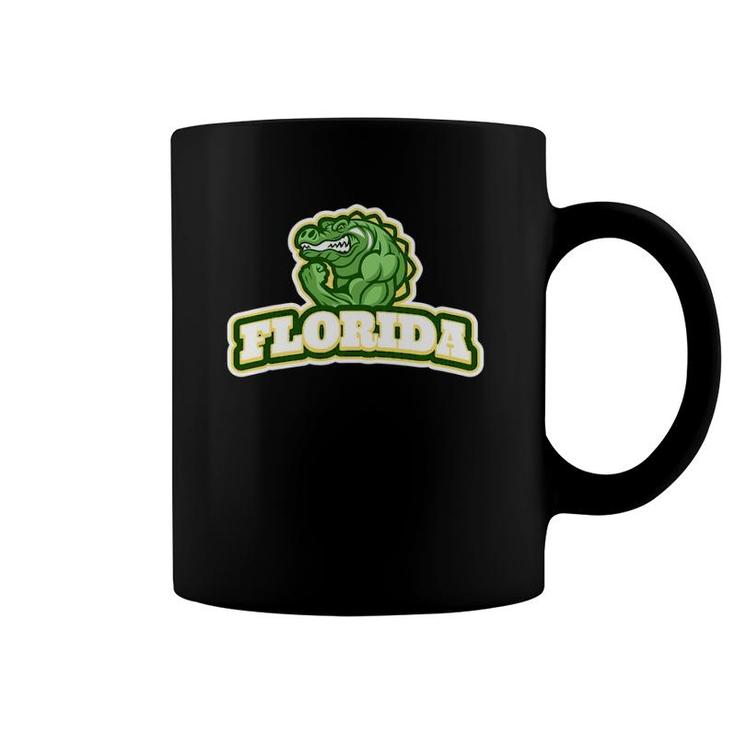 Florida Alligator Muscular Flexing Gator Coffee Mug | Mazezy