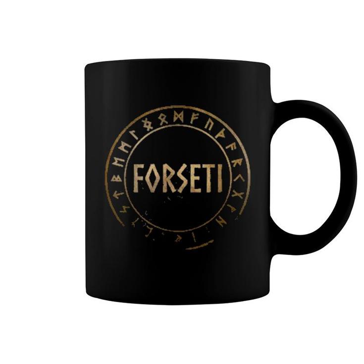 Forseti Norse God With Viking Runes Coffee Mug | Mazezy