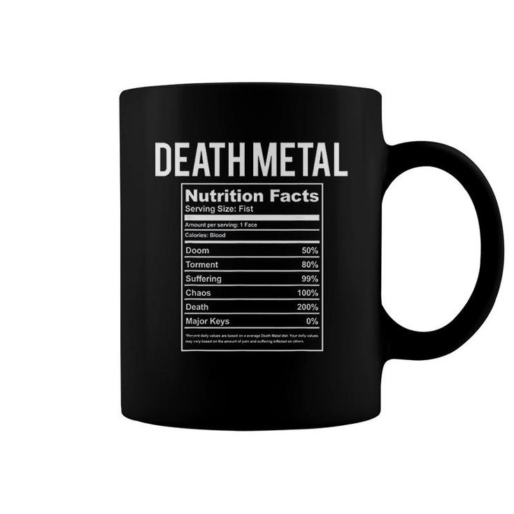 Funny Death Metal Nutrition Facts Coffee Mug | Mazezy