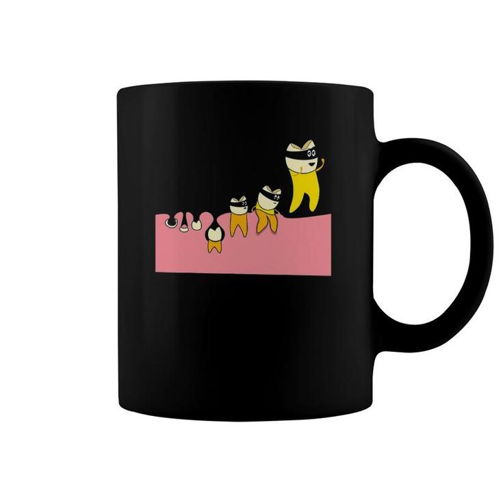Funny Evolution Of Teeth Dentist Funny Coffee Mug | Mazezy