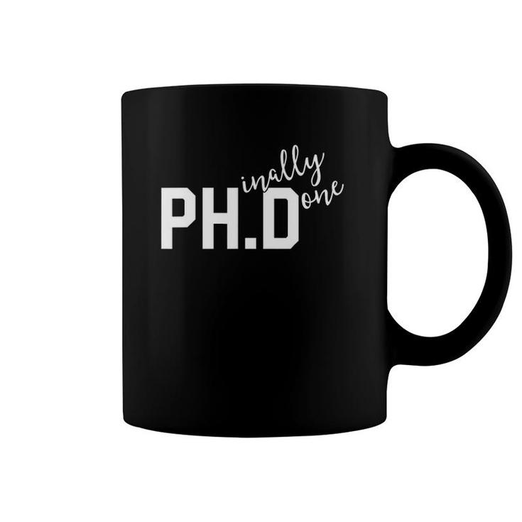 Funny Phd Phinally Finally Done Graduation Gift Her Coffee Mug | Mazezy