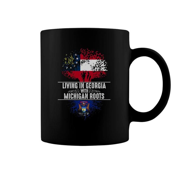 Georgia Home Michigan Roots State Tree Flag Love Gift Coffee Mug | Mazezy