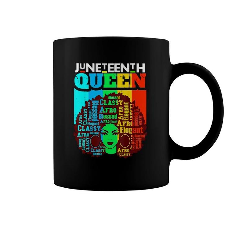 Juneteenth Queen Afro Melanin Black Girl Magic Women Girls Ver2 Coffee ...