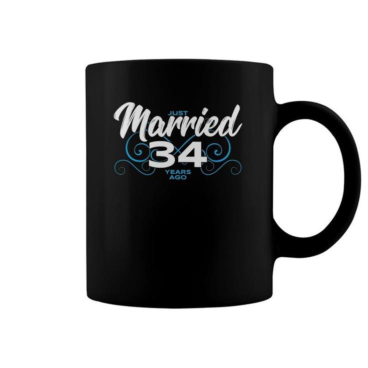 Just Married 34 Years Ago - 34Th Wedding Anniversary Coffee Mug | Mazezy