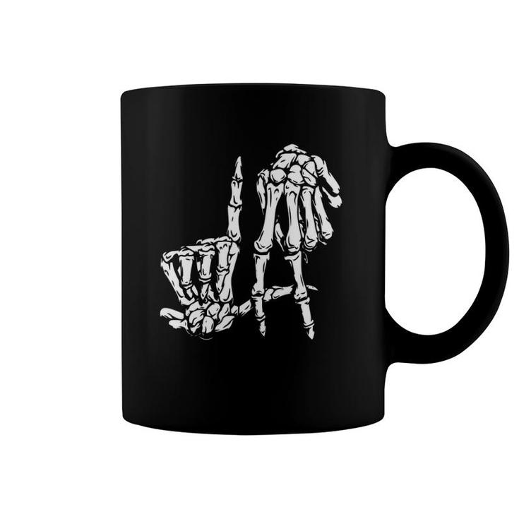 La Hand Sign Lazy Diy Halloween Costume Skeleton Los Angeles Coffee Mug ...