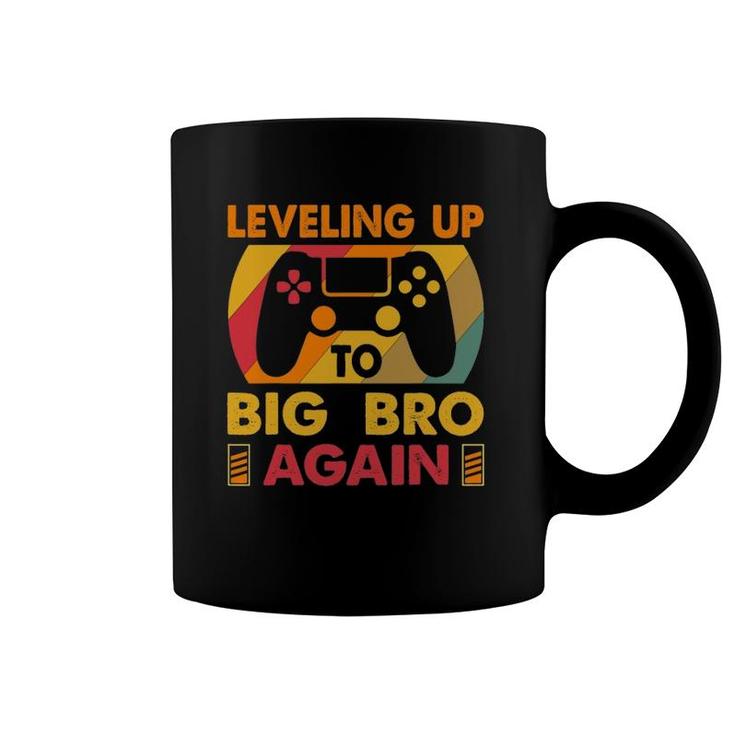 Leveling Up To Big Bro Again Vintage Big Brother Again Gamer Coffee Mug ...
