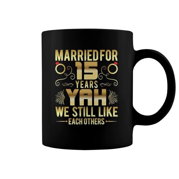 Married For 15 Years 15Th Wedding Anniversary Husband Wife Coffee Mug ...