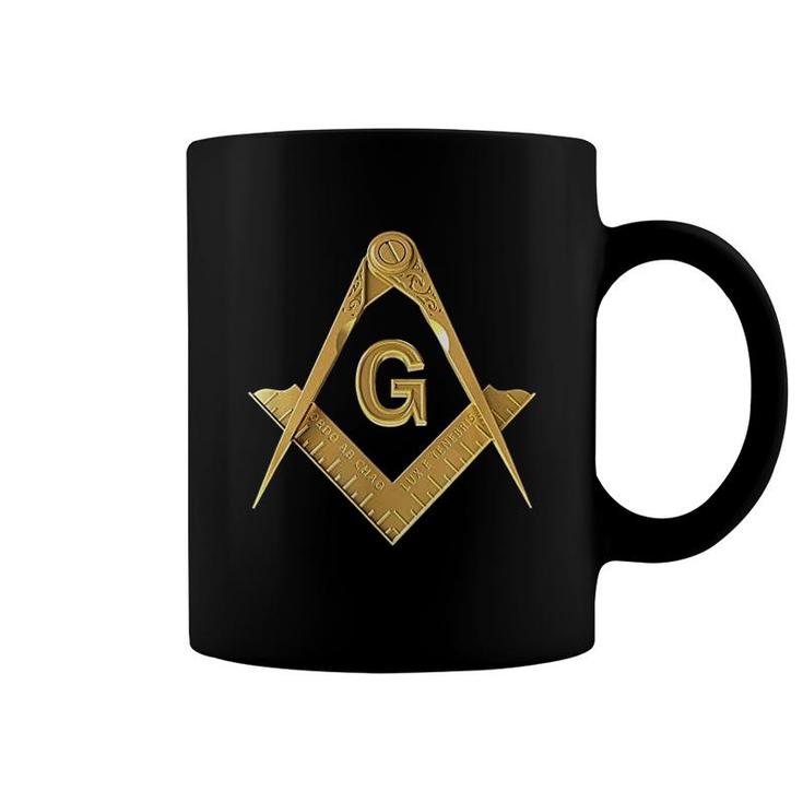 Masonic Square Compass Freemason Lodge Emblem Coffee Mug | Mazezy