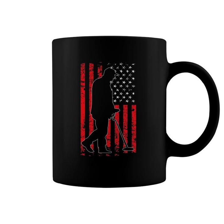 Metal Detector Us Flag Outfit Metal Detecting Coffee Mug | Mazezy
