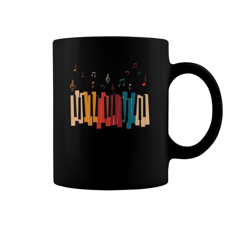Music Notes Colorful Keyboard Piano Coffee Mug | Mazezy