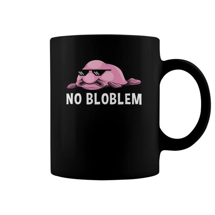 No Bloblem Blobfish Funny Sea Creature Meme Glasses Coffee Mug | Mazezy