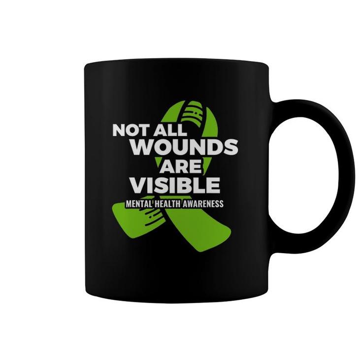 Not All Wounds Visible Mental Health Awareness Coffee Mug | Mazezy