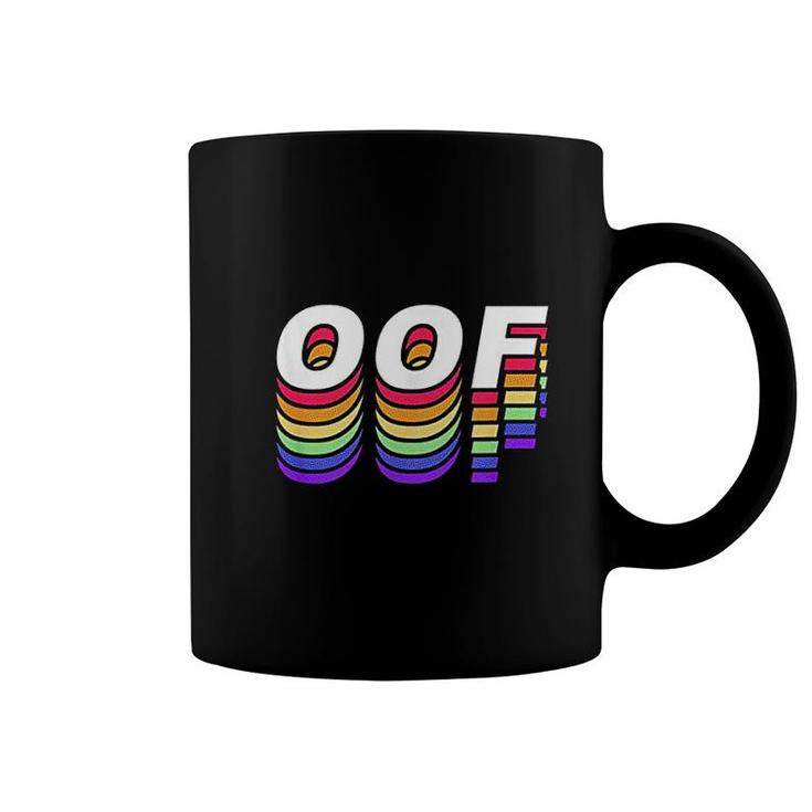 Oof Funny Meme Saying Rainbow Coffee Mug | Mazezy