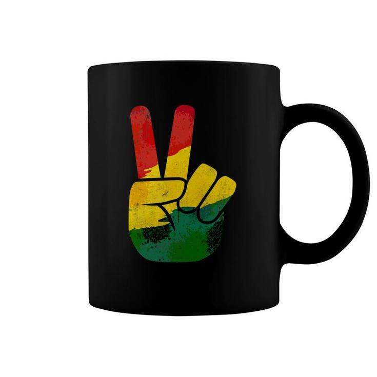 Peace Hand Sign Juneteenth Freedom Day Black Pride Coffee Mug | Mazezy