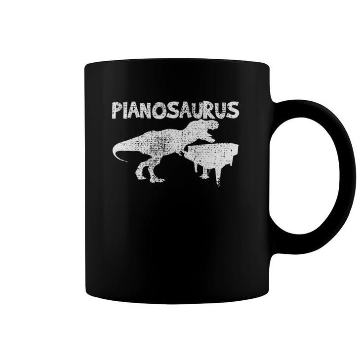 Piano Music Teacher Student School Pianosaurus Vintage Coffee Mug | Mazezy
