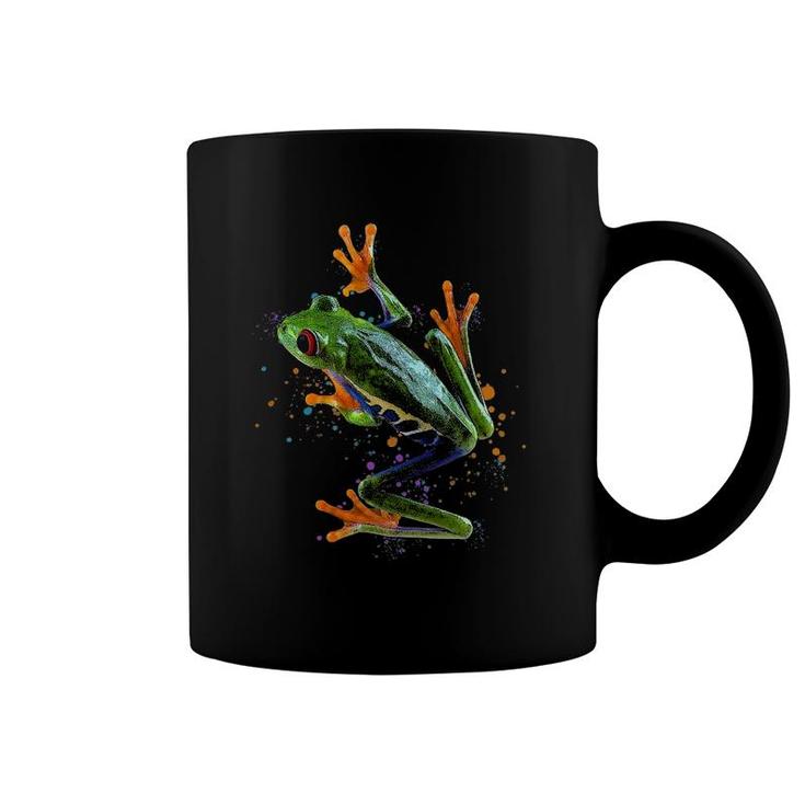 Red Eyed Tree Frog Watercolor Frog Keeper Frog Fan Coffee Mug | Mazezy