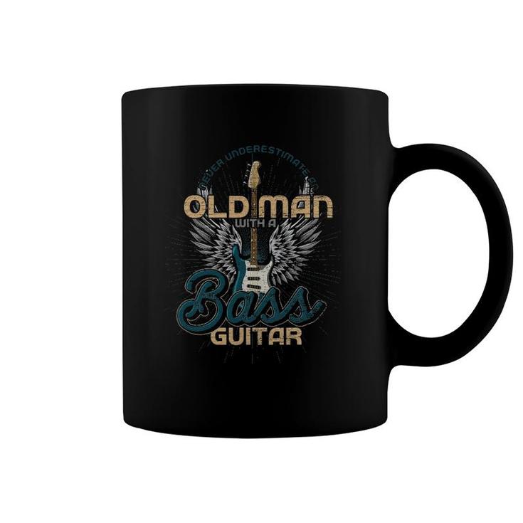 Retired Bass Player Retirement Bassist Old Men Bass Guitar Coffee Mug ...