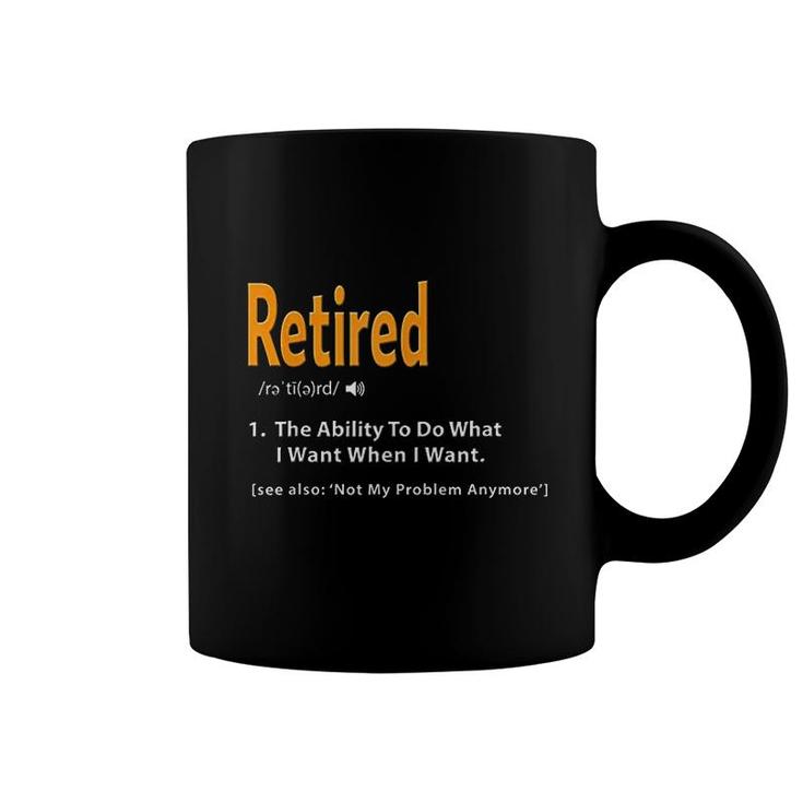 Retired Definition Funny Retirement Gift Coffee Mug | Mazezy