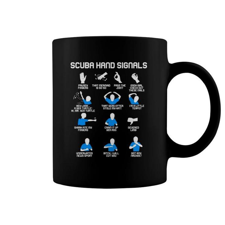 Scuba Hand Signals Joke Funny Body Language Scuba Diver Gift Coffee Mug ...
