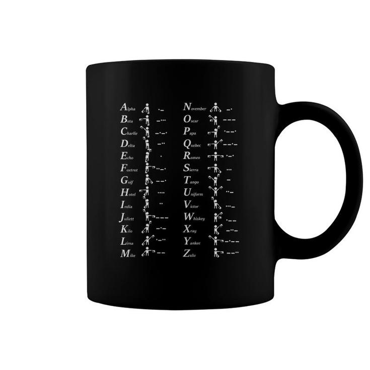 Semaphore Phonetic Alphabet And Morse Coding Back Coffee Mug | Mazezy Semaphore Phonetic Alphabet And Morse Coding Back Coffee Mug | Mazezy