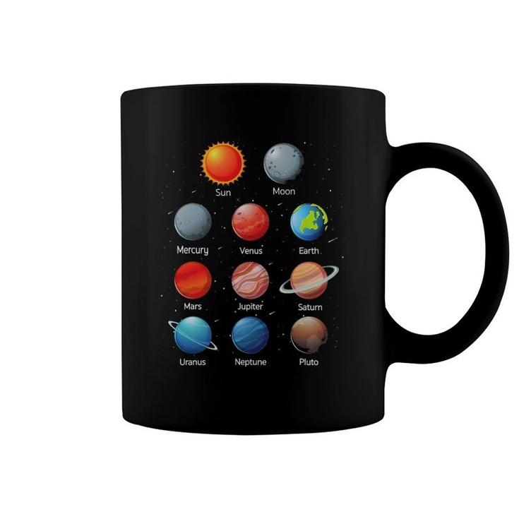 Solar System Planets In Space Science Kids Coffee Mug | Mazezy