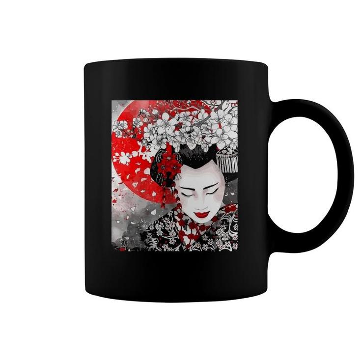 Traditional Japanese Art Print Harajuku Aesthetic Geisha Coffee Mug ...