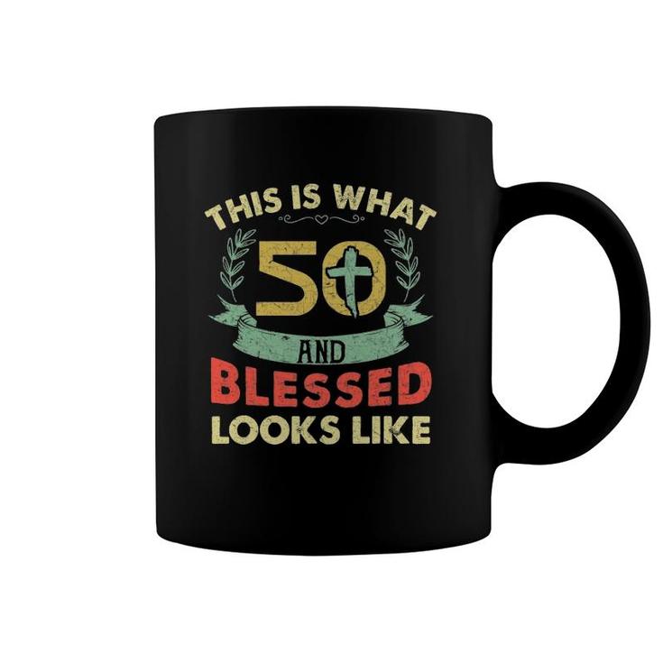 Tu Vintage 1970 50Th Birthday Blessed Costume Christian Coffee Mug | Mazezy