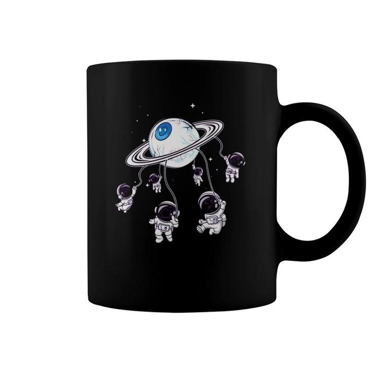 Weirdcore Aesthetic Eyeball Planet Space Astronaut Circus Coffee Mug ...