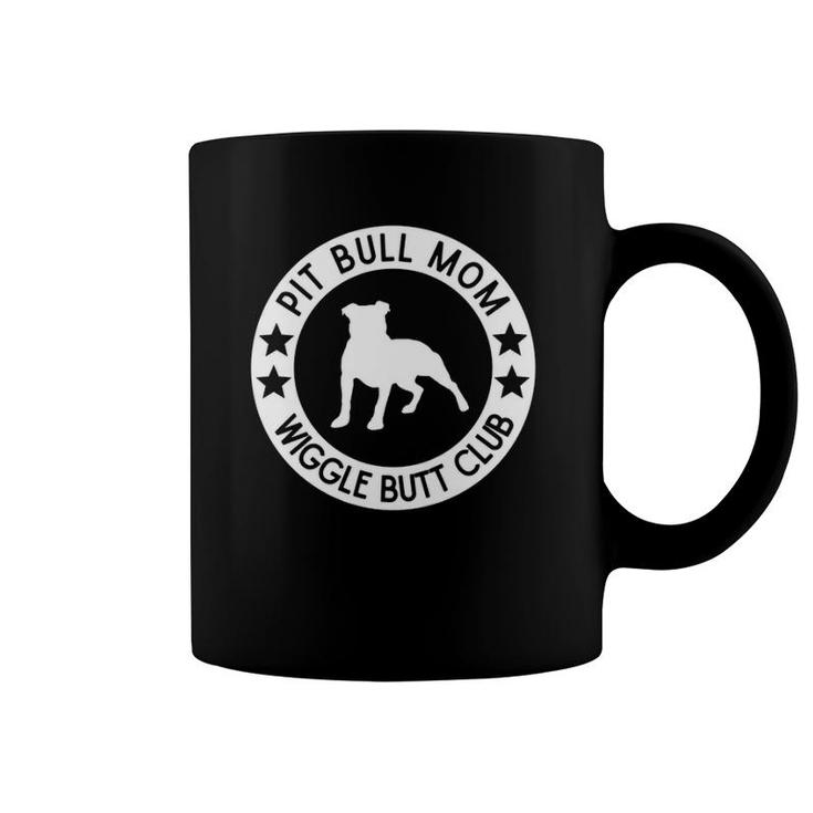 Women's Funny Pit Bull Mom Wiggle Butt Club Mother's Day Coffee Mug | Mazezy