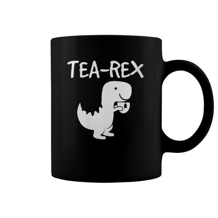 Womens Tea Rex Dinosaur Drinking Tea Tyrannosaurus Joke Coffee Mug | Mazezy