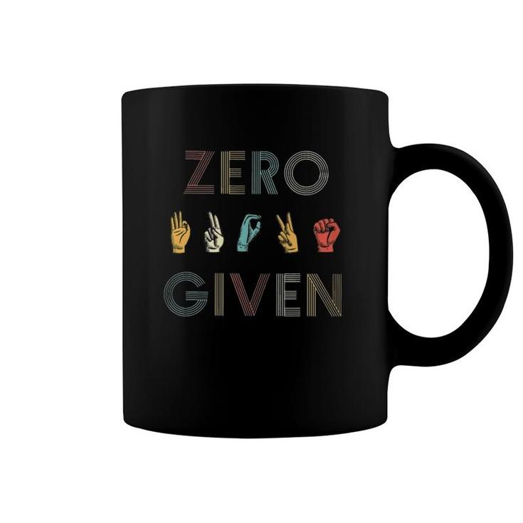 Zero Given American Sign Language Retro Vintage Coffee Mug | Mazezy