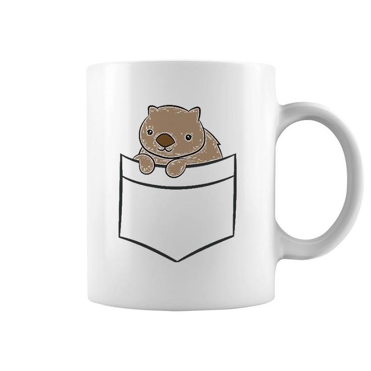 Australian Wombat In The Pocket Cute Baby Wombat Coffee Mug | Mazezy