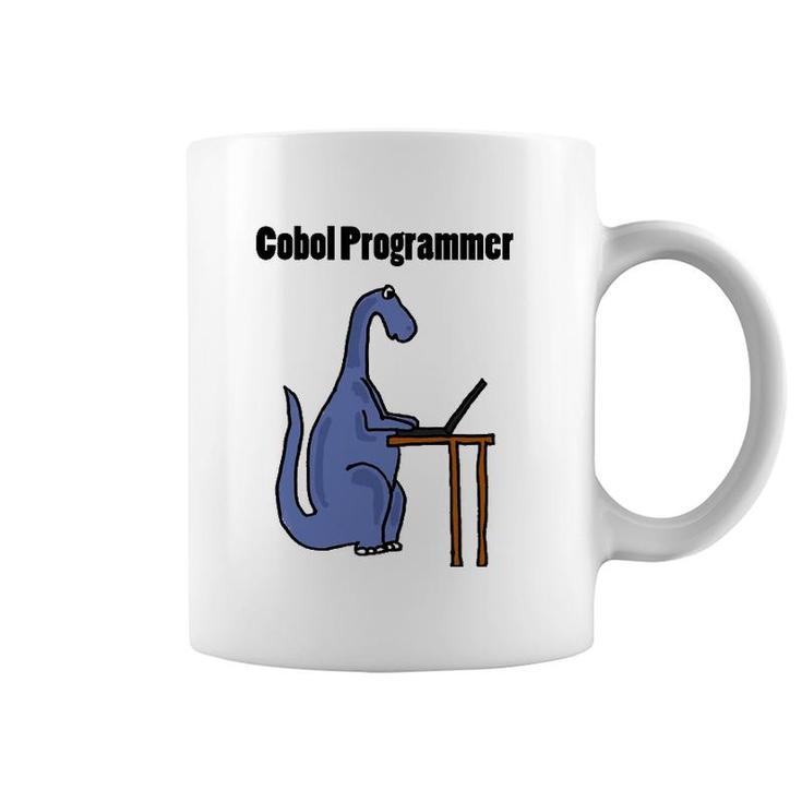 Funny Dinosaur Cobol Programmer Coffee Mug | Mazezy
